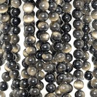 For Sale: 8mm Chatoyant Golden Sheen Obsidian Gemstone Grade Aa...