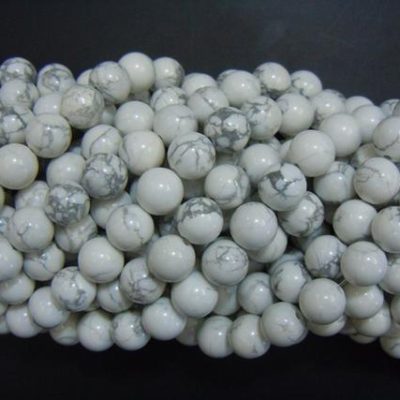 For Sale: Howlite White Beads - White Stone Beads - White... | Beadage