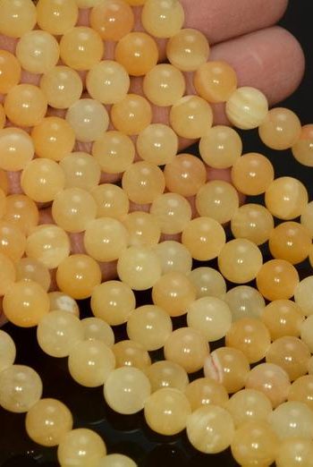 For Sale: 8mm Natural Rare Honey Calcite Gemstone Grade Aaa...