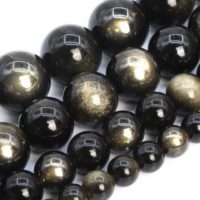 For Sale: 8mm Chatoyant Golden Sheen Obsidian Gemstone Grade Aa...