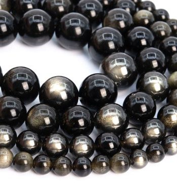For Sale: 8mm Chatoyant Golden Sheen Obsidian Gemstone Grade Aa...