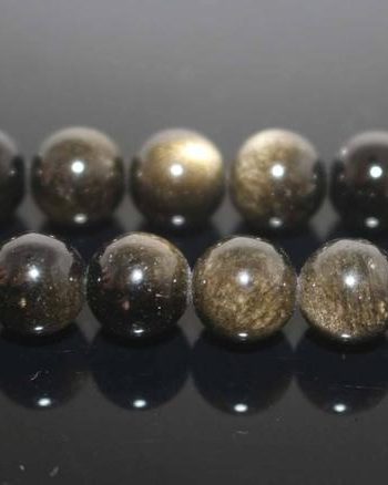 For Sale: 8mm Chatoyant Golden Sheen Obsidian Gemstone Grade Aa...