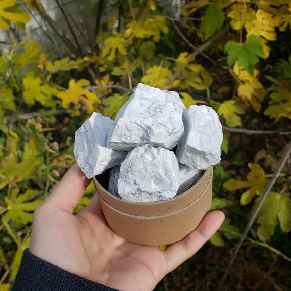For Sale: Raw White Howlite Stone - White Howlite Crystal