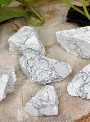 For Sale: Raw White Howlite Stone - White Howlite Crystal