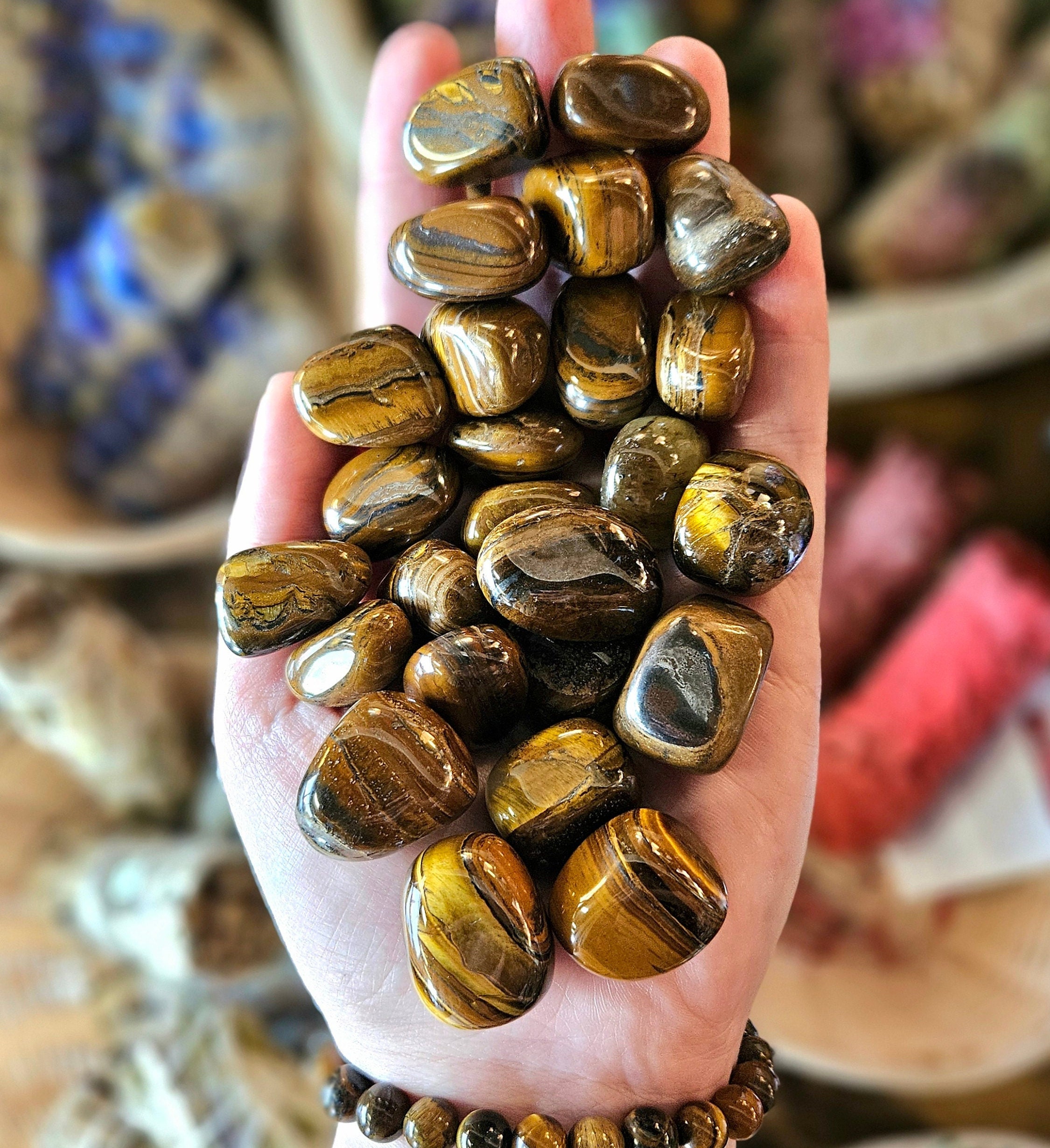 Tumbled Tiger Iron Crystals & Pocket Stones For Sale | Beadage